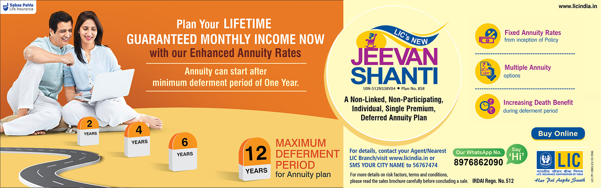 LIC Jeevan Shanti | Lifetime Guaranteed Monthly Income | Official ...
